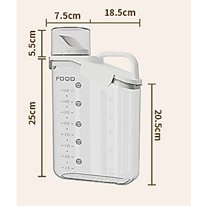 KUNANG Rice Airtight Dry Food Storage Containers with Pourable Spout，Rice Storage Bin Cereal Containers Dispenser，Airtight Cereal Container Rice Barrel（2800ml）