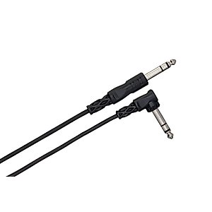 Hosa CSS-110R 1/4" TRS to Right Angle 1/4" TRS Balanced Interconnect, 10 Feet