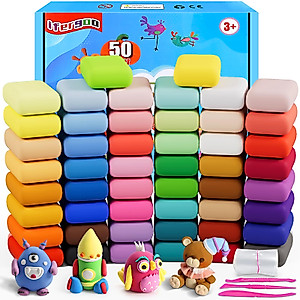 Modeling Clay - 50 Colors Air Dry Clay, DIY Molding Magic Clay for Slime add ins & Slime Supplies, Kids Toys Set for Boys and Girls