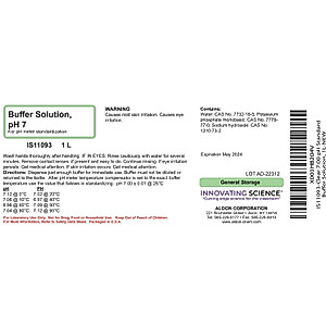 ALDON Innovating Science Clear 7.00 pH Standard Buffer Solution, 1L - The Curated Chemical Collection