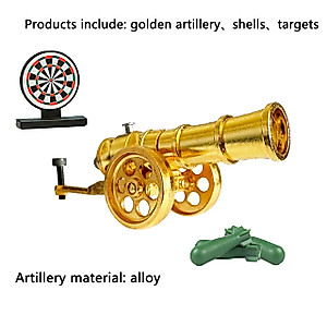 Mini Golden Cannon Model Metal Replica Collection Desktop Decoration Ornaments