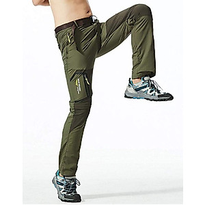 Men's Water-Repellent Quick Dry Convertible Pants Army Green Asian 2XL
