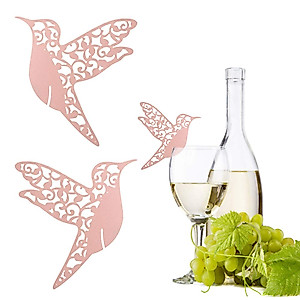 50pcs Place Cards, Little Bird Shape Table Name Cards for Wine Glass, Wedding Name Place Cards for Table Setting Receptions Parties Events Celebrations()