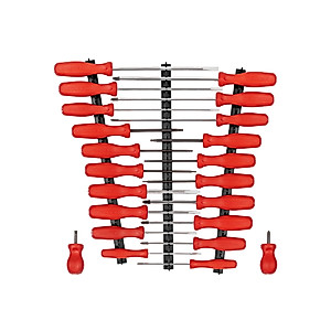 TEKTON Hard Handle Screwdriver Set with Black Rails, 22-Piece (#0-#3, 1/8-5/16 in., T10-T30) | DRV44500 | Made in USA