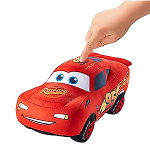 Disney and Pixar Cars 10-inch Lightning McQueen Talking Plush Toy Car with 10 Sounds