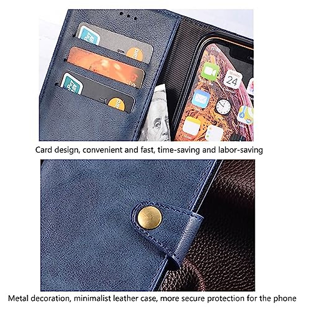 Wallet Case for Motorola ThinkPhone (6,6") + [3 Pack] Tempered Film Glass Screen Protector,YZKJSZ Flip PU Leather Case with Credit Card Slots and Stand Protective Cover - Brown