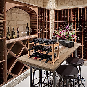 12 Bottle Bamboo Wine Rack Countertop,3-Tier Wine Rack Shelf Insert for Cabinet,Wine Bottle Storage Shelf, Freestanding Wine Rack Bottles Stand Holder Organizer