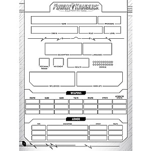 Renegade Game Studios Power Rangers Roleplaying Game Expanded Character Sheet Journal, Customize and Develop Characters