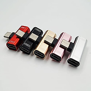 U-K 2 in 1 USB C Splitter Type C Male to Dual Type C Female Headphone Charger Adapter Splitter Converter for Headphones Practical and Attractive