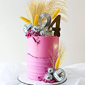 14 PCS 1.18inch 1.57inch 1.97inch 2.36inch Disco Ball Cake Decoration Ornaments Reflective Mirror Ball Cake Decoration 70s Disco Themed Party Christmas Tree Decoration