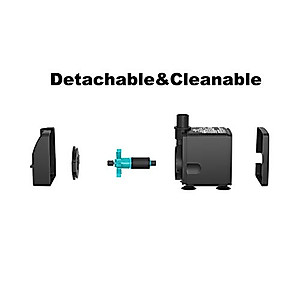 YH YUANHUA Submersible Water Pump Ultra Quiet with Dry Burning Protection160GPH for Fountains, Hydroponics, Ponds, Aquariums & More …