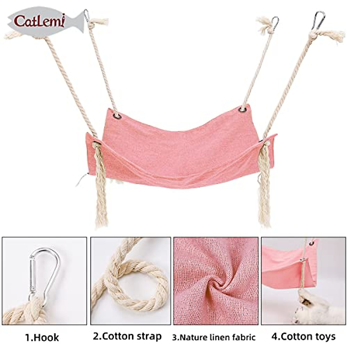 opsient Cat Hammock Bed for Cage - 19x19 inch Adjustable Hanging Cat Bed Reversible Cat hammocks for Indoor Cats, Sleeping and Resting Sleepy Pad for Kitten Ferret Puppy or Small Pet (Army Green)