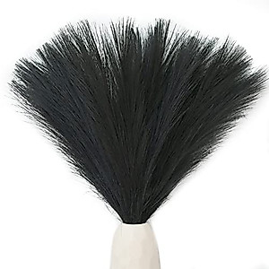 Mandy's 20pcs Black Silk Pampas Grass Artificial Flowers 18" for Home Kitchen Wedding Decorations Wedding Floral Arrangement