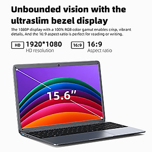SGIN Laptop, 15.6 Inch Laptops, 12GB DDR4 512GB SSD, Celeron N5095 Processor(Up to 2.9GHz),FHD 1920x1080 IPS Bluetooth 4.2, Webcam, WiFi, 2*USB 3.0, Mini HDMI
