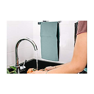 WHITEWRAP Kitchen Towels | 100% Cotton | Dish Towels for Kitchen | 18"x28" Vintage Plain Towels Blue 12-Pack | Hand Towels, Tea Towels, Dish Cloths| Super Absorbent | Reusable Cleaning Cloths