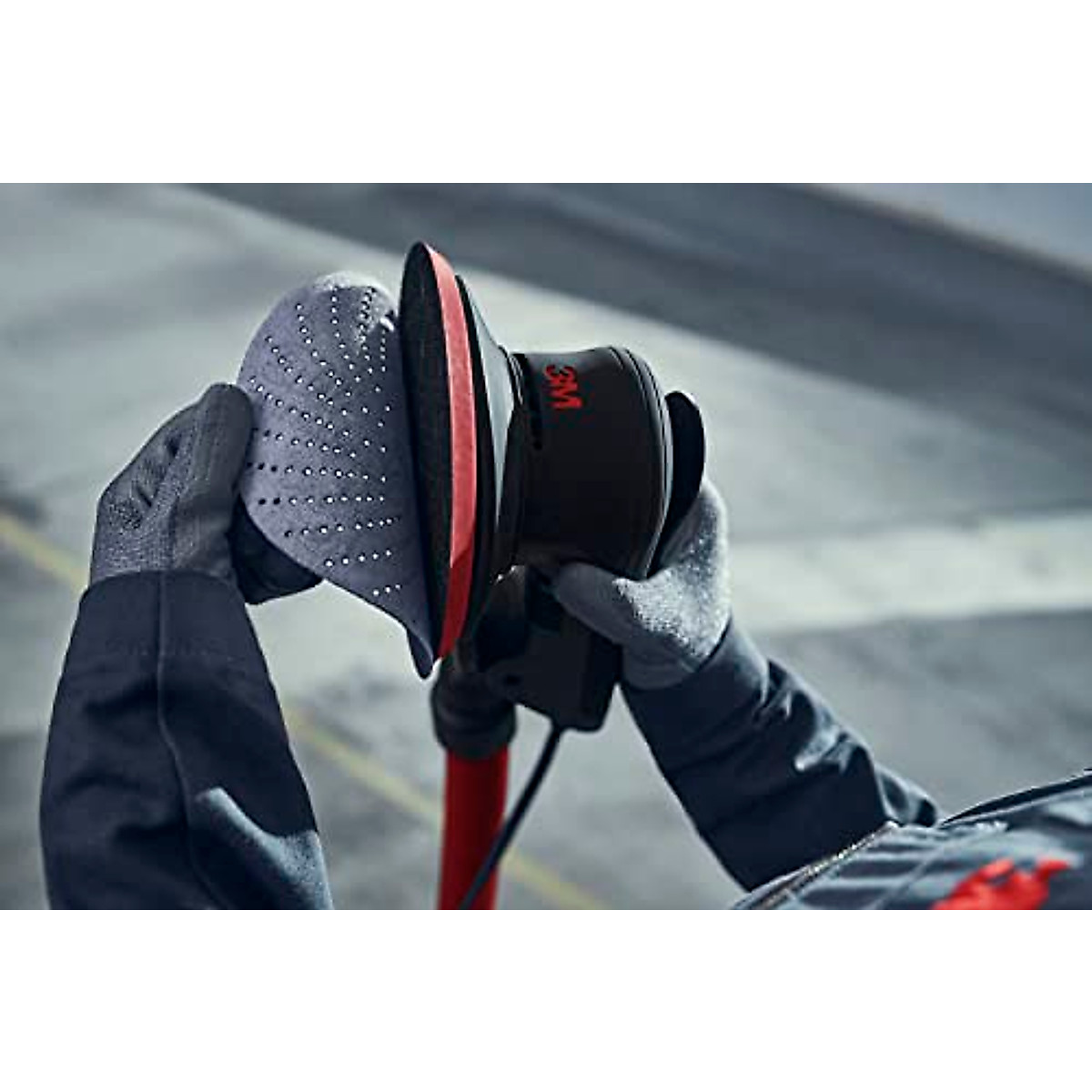 3M Random Orbital Sander, Xtract Pneumatic 88954, 6 in, with Central Vacuum Attachment, 3/16 in Orbit, Ergonomic and Lightweight ROS, .28 HP (209W) Motor Black