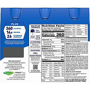 BOOST Plus Rich Chocolate Nutritional Drink, 8 Fl Oz, 6 Pack