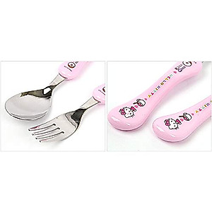 Hello Kitty Stainless Steel Utensil Silverware Spoon and Fork Set