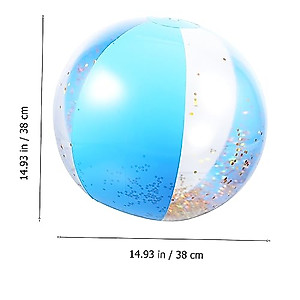 COOLHIYA 3pcs Glitter Beach Ball Beach Balls for Kids Mini Toys for Kids Pool Party Toys Pool Party Float Large Beach Ball Inflatable Glitter Beach Ball Water Inflatable Ball Football Child