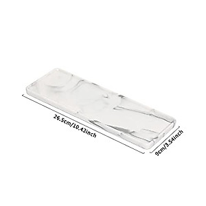 Bathroom Vanity Tray, Ceramic Marble Decor Tray, Bathroom Kitchen Countertop Organizer Cosmetic Tray for Perfume Soap Candles Jewelry Ring Towel Bathroom Accessories