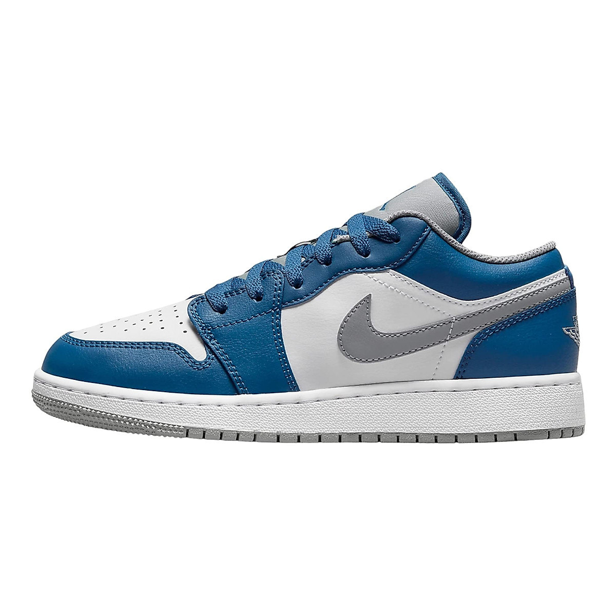 Jordan Nike 1 Low Grade School True Blue/Cement Grey-White 553560-412 6Y