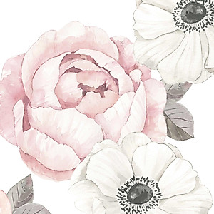 Lambs & Ivy Floral Garden Pink/White Watercolor Cotton Baby Fitted Crib Sheet