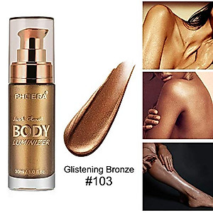 Ascoka Liquid Highlighter Body Shimmer, Waterproof, Bronze, 103