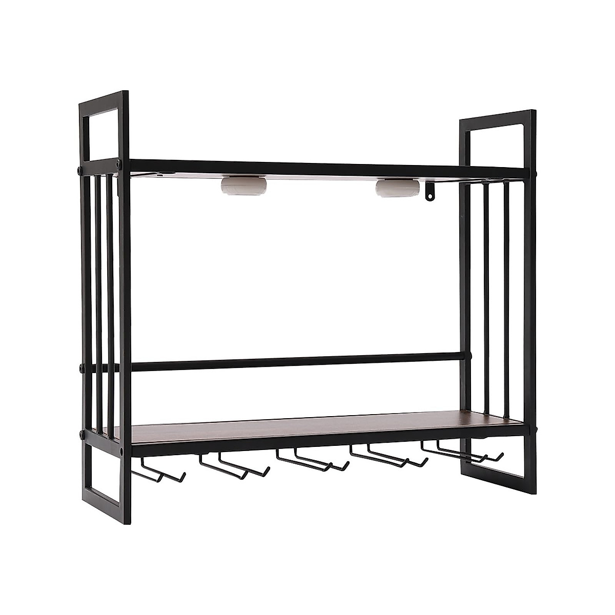 Gdrasuya10 LED Light Wine Rack Wall Mounted, Wine Bottle Display Rack Shelf Stemware Rack Metal Wine Storage Rack Hanging Wine Shelf for Home Decor 24 inch