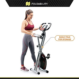 CIRCUIT FITNESS Circuit Fitness Folding Upright Exercise Bike with Adjustable Resistance 250 lb. Max. Capacity AMZ-150BK
