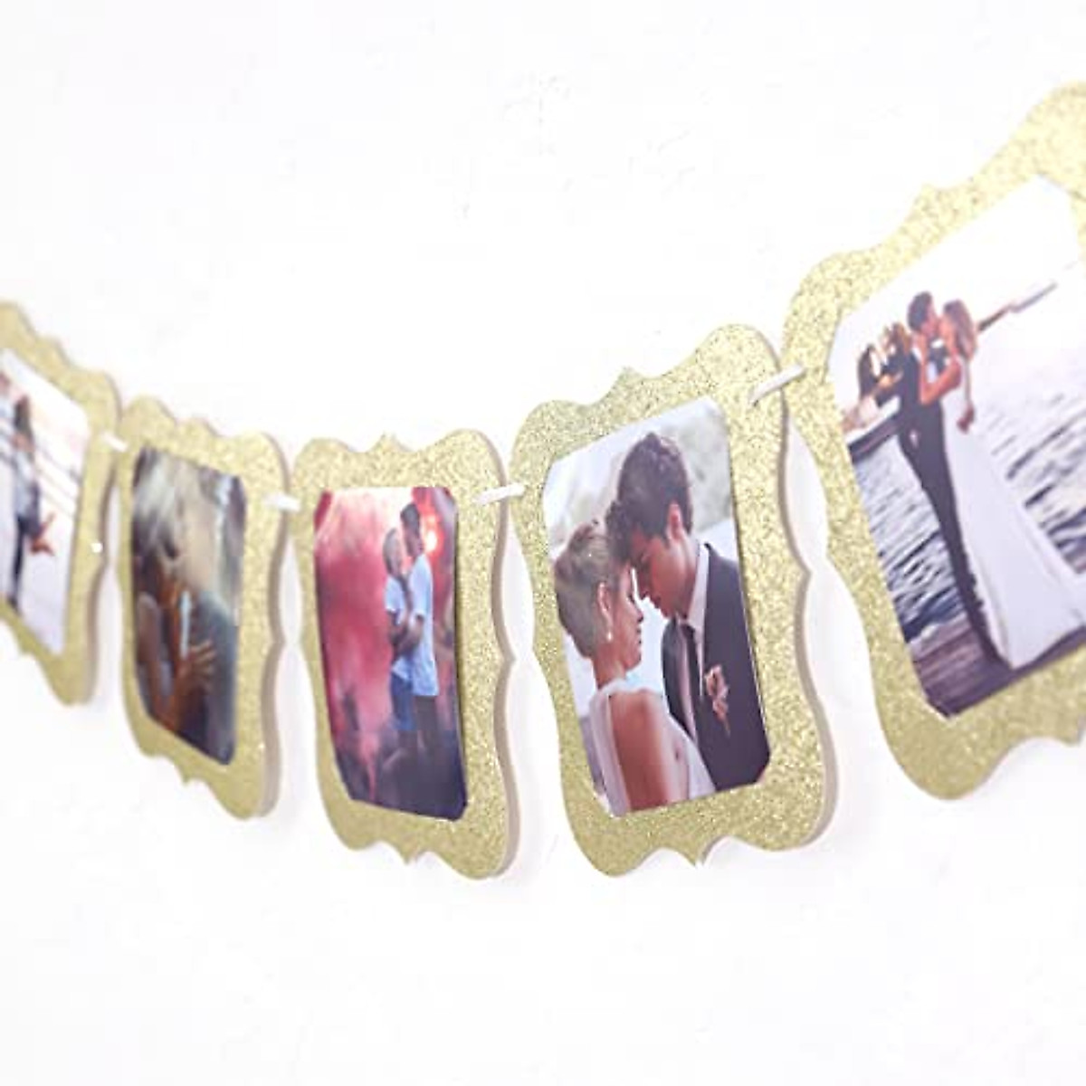 Bride to Be Photo Banner - Glitter Photo Garland, Bride to Be Decorations, Engagement Party Decorations, Bridal Shower Decorations, Birthday Photo Banner, Baby Shower Decorations (Champagne Glitter)