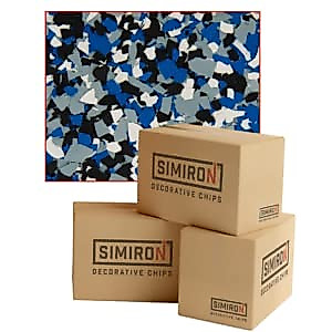 Simiron Vinyl Color Chip Flakes for Epoxy Floor Coating, FB-310 Orbit Blend 1/4", 40 lb Box