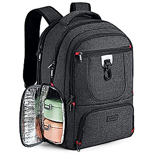 BIKROD Lunch Backpack, Insulated Cooler Lunch Bag Backpack, Large Travel 17.3 Laptop Back Pack Durable Computer College School Bookbag for Women Men for Men Women Work Hiking Picnic