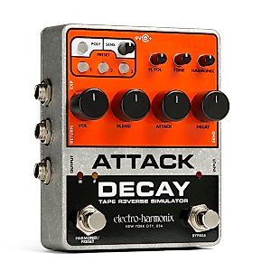 Electro-Harmonix Attack Decay Pedal, Model Number ATTACK DECAY, Multi Color, Electric Guitar Electronics Distortion Simulator