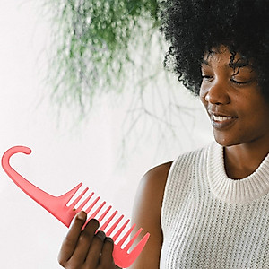 YEEPSYS Wide Tooth Comb for Curly Hair,Long Hair,Wet Hair,Detangling Comb, Paddle Hair Comb (Pink)