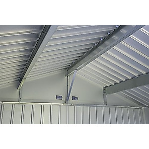 Arrow Shed Elite 6' x 6' Outdoor Lockable Gable Roof Steel Storage Shed Building, Silver