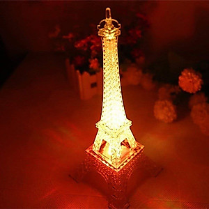 NUOBESTY 2pcs Eiffel Tower Night Lights LED Table Lamps RGB Color Changing Lamps Eiffel Tower Ornaments for Living Room Bedroom Nursery Room 136cm
