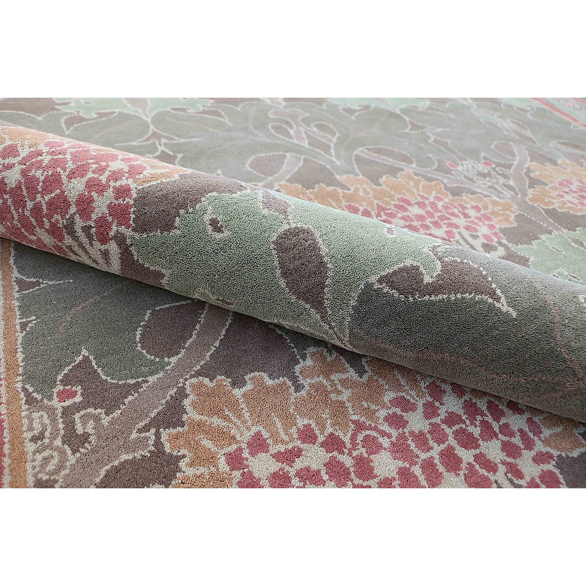 USA RUG Old Hand Made Pattern William Morris Cecil Green Traditional Oriental Style 100% Woolen Area Rugs (8 ft x 10 ft)