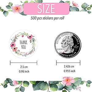 1000 Pcs Thank You Stickers Wedding Favors Small Business Envelope Seals Mini Candy Chocolate Stickers Party Gift Romantic Self-Adhesive Label 1 inch Stickers Rolls