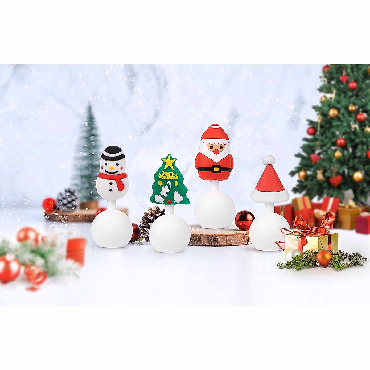 Haakaa Winter Holiday Silicone Breast Pump Stopper Gift Set 4 PK (Limited Edition)