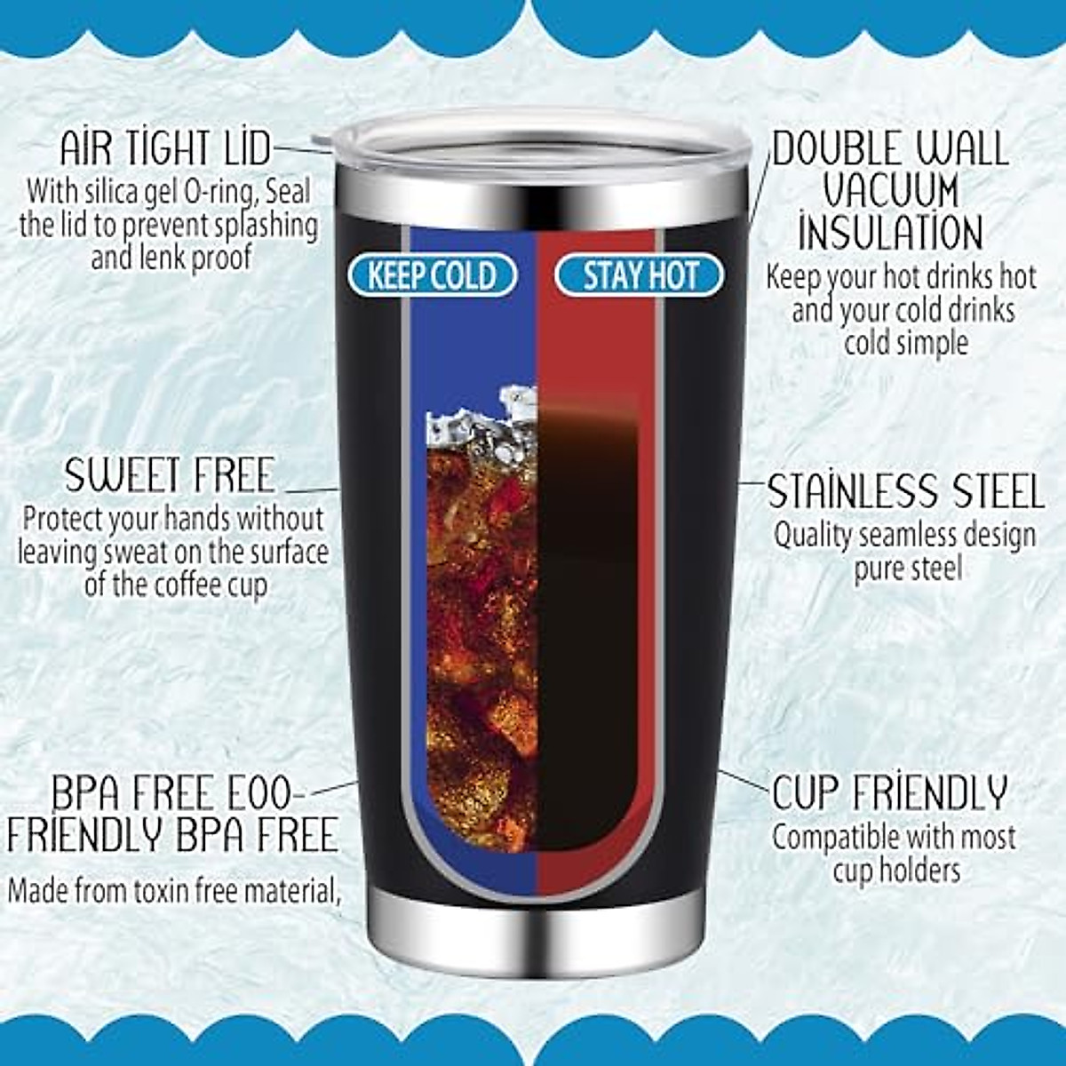 Rtteri 4 Pcs Employee Appreciation Gifts Bulk Thank You Gifts for Coworkers 20 oz Stainless Steel Insulated Motivational Tumbler Travel Mug Inspirational Gifts for Men Women(Black)