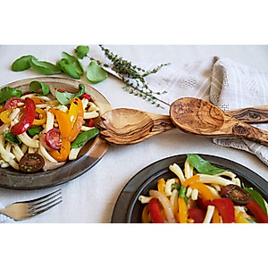 Tramanto Olive Wood Salad Server Set - 12 inch French Design