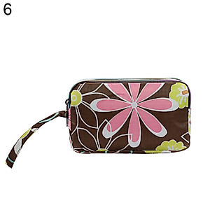IKAXIYO Women Floral Print Cloth Wristlet Bag Coin Purse Zipper Wallet Cell Phone Pouch, Beautiful and Durable (A1)