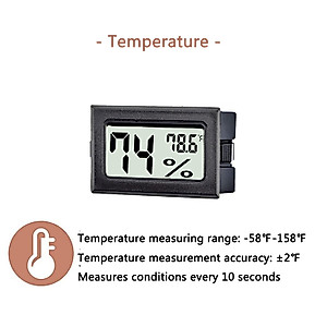 TASOGEN 12 Pack Mini Digital Thermometer Hygrometer Indoor Temperature and Humidity Gauge Meter Monitor Fahrenheit (℉) for Humidor,Greenhouse,Reptile Tank,Home,Jars