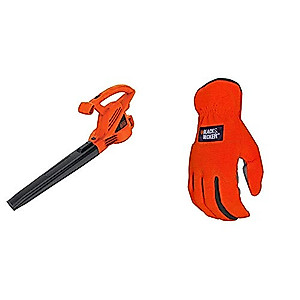 BLACK+DECKER Electric Leaf Blower, 7-Amp with Easy-Fit All Purpose Glove (LB700 & BD505L)