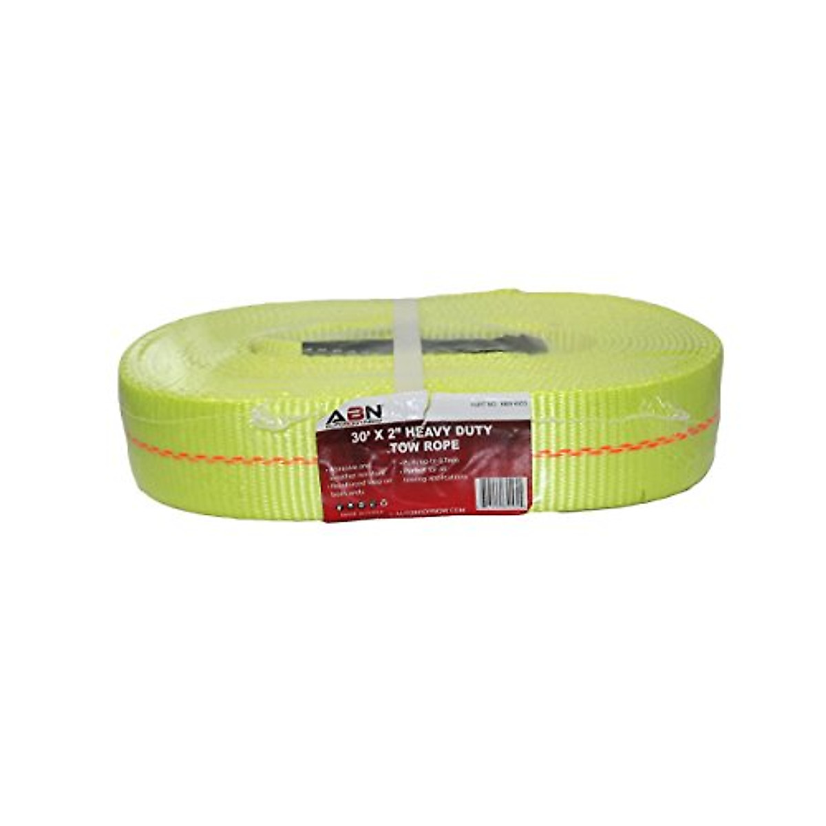 ABN Tow Strap with Reinforced Loops 2in x 30ft Vehicle Recovery Rope 16,000 lbs Pound Capacity Recovery Strap