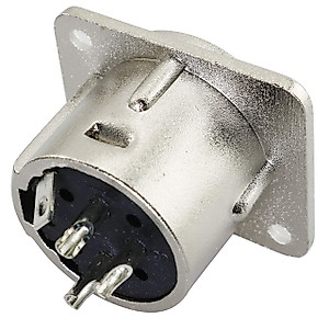 Tegg XLR 3-Pin Male Jack 2PCS 3 Pin Metal Panel Mount Chassis Microphone Mic Socket Audio D Connector