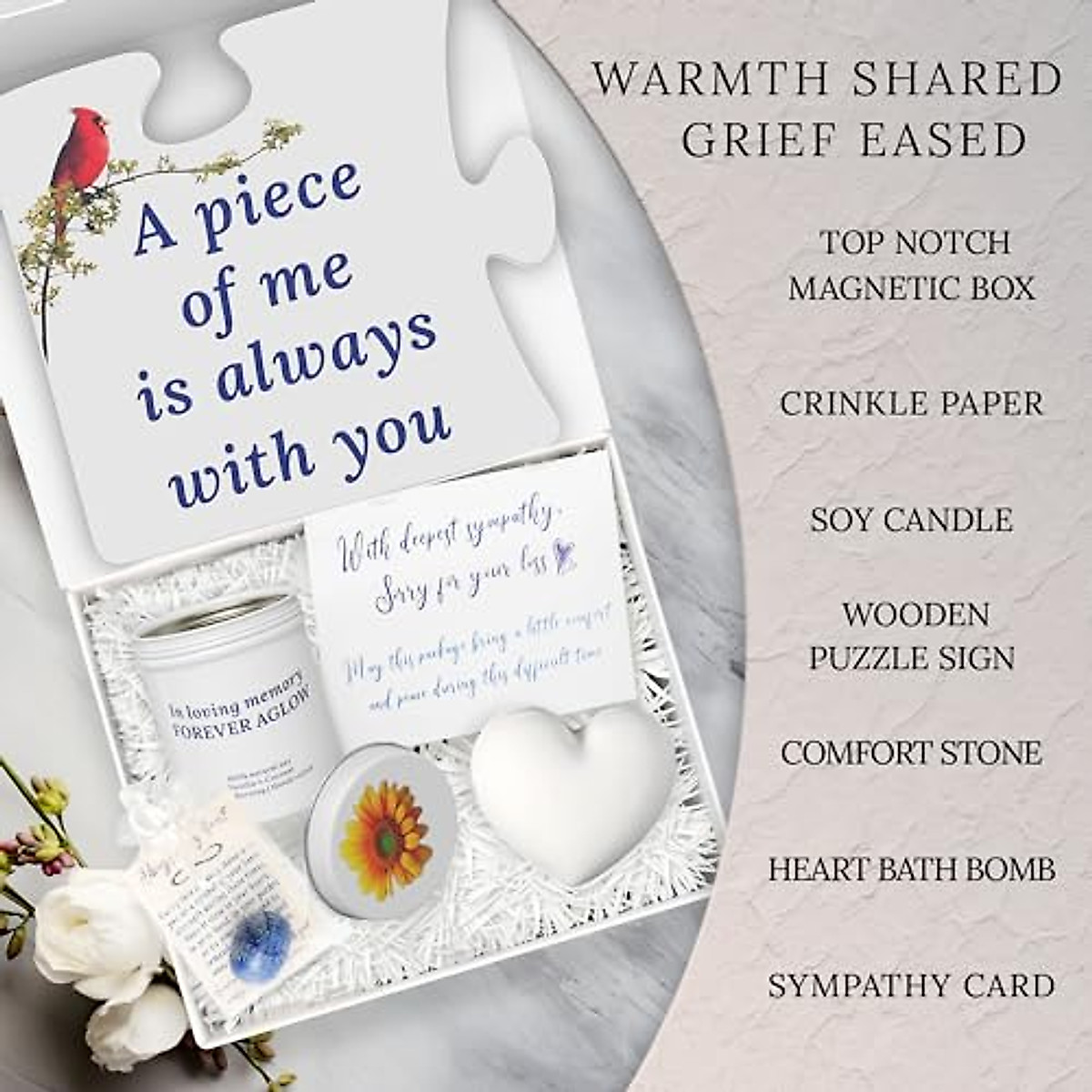 Sympathy Gift Baskets - Sorry for Your Loss Gifts, Unique Sympathy Gifts for Loss of Loved One, Mom, Dad. In Loving Memory Condolences Gift Basket for Loss, Memorial, Bereavement & Grieving Gifts