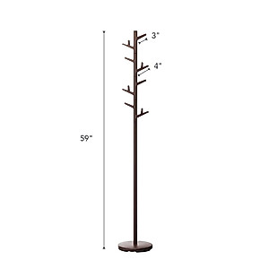 Yamazaki Home Coat Rack Tree/Standing Coat and Hat Hanger Steel One Size Brown