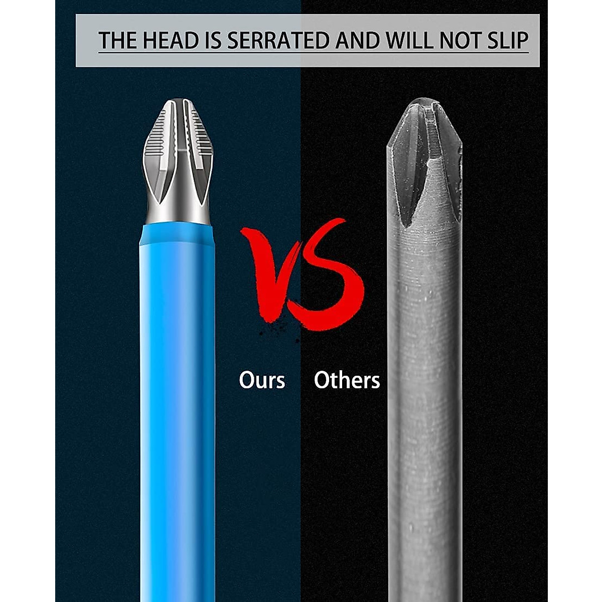 Fixinus 12 Pieces Magnetic Phillips & Pozidriv Screwdriver Bit Set, 1/4 Inch Hex Shank Anti Slip Drill Bits PH1, PH2, PH3, PZ1, PZ2, PZ3-50 mm Length