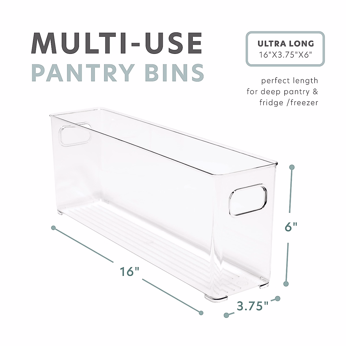 bHome & Co Clear Plastic Storage Bins - Pantry Organization and Storage Containers Stackable Storage Bins Acrylic Bins for Organizing Cabinet Shelves Kitchen Organization Fridge Freezer Organizer Bins
